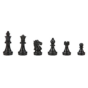 Garosa 32pcs Standard Chess Pieces Plastic Chess Set Board Game Replacement Accessories for Entertainment or Tournament Black White Chessmen, No Board