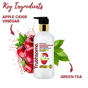 TRUTHSOME Detox & Damage Repair Shampoo with Apple Cider Vinegar & Green Tea, No Silicones, Sulphates, Parabens, Phthalates 300 ml