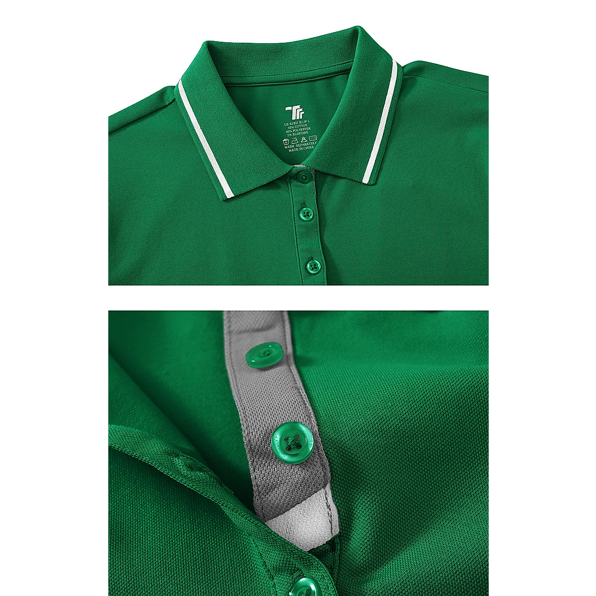 YSENTO Women Tennis Dress Polo Shirts Short Sleeve UPF 50+ Activewear Athletic Golf Dresses Green Size L