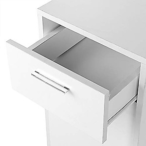 Zerone Desktop Table, 1 Drawer 1 Door Compact Computer PC Laptop Desk Table Workstation for Home Office Use(White)