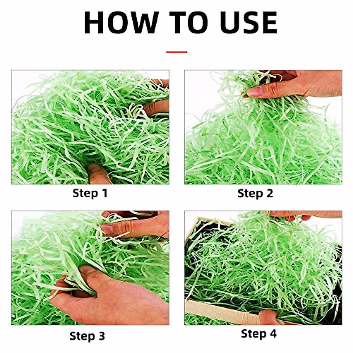 Easter Grass Green Crinkle Paper Shred Filler for Gift Wrapping, Basket Filling, Party Decoration, Basket Grass Stuffers(8 oz)