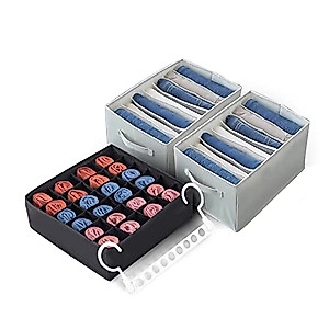 2 Pack Drawer Organizers for Clothing , Clothes Organizer w/ Underwear Organizer , Clothes Organizer for Folded Clothes w/ Space Saving Hangers , Non-Woven Clothing Organizer, Drawer Organizer Clothes