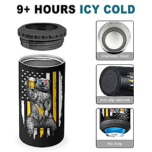 COUPLE FOX Father's Day Funny Gifts - Beer Gift For Men From Wife - Dad Bod Beer Can Cooler - Skinny Can Coozie for 12Oz Cans - Great Gift For Dad on Birthday, Christmas