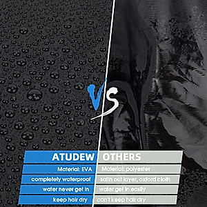 Atudew Extra Large Shower Cap, EVA Plastic Shower Caps for Women Reusable Waterproof, Hair Cap for Shower Bathing, Shower Cap for Men, Jumbo Shower Cap for Women Long Hair Braids Curly (XL, Black)