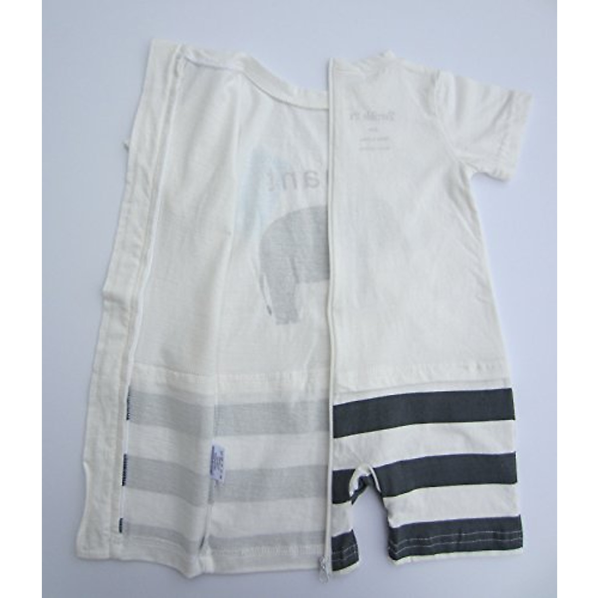 Terrible 2's One-Piece Toddler Elephant Romper with a Back Zipper in White/Gray (5T, White/Gray)