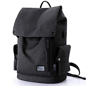 WindTook leisure backpack for Women College Book Bag Travel Work Daypack Laptop Computer Bag with USB Charging Port Suits 15 Inch Notebook, Black