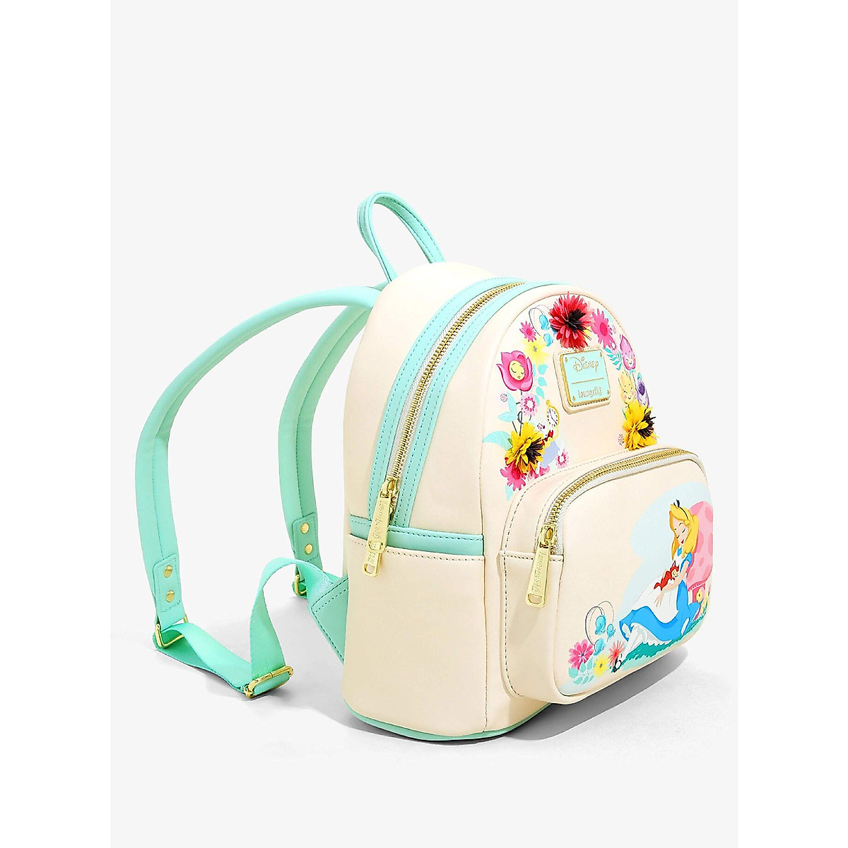 Alice in Wonderland Garden Flowers Mini Backpack Shoulder Bag Purse