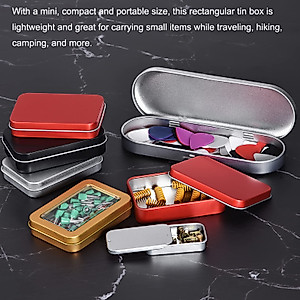 uxcell Metal Tin Box, 6.3" x 4.33" x 1.38" Rectangular Empty Tinplate Containers with Clear Window Lids, Silver Tone, for Home Organizer, Candles, Gifts, Car Keys, Crafts Storage