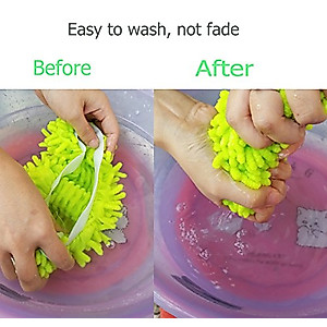 M-jump 8 PCS 4 Pairs Duster Mop Slippers Cover, Multi Function Chenille Fibre Washable Dust Mop Floor Cleaning Shoes for Bathroom, Office, Kitchen, House Polishing