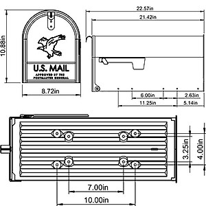 Gibraltar Mailboxes Elite Large Capacity Galvanized Steel Black, Post-Mount Mailbox, E1600B00