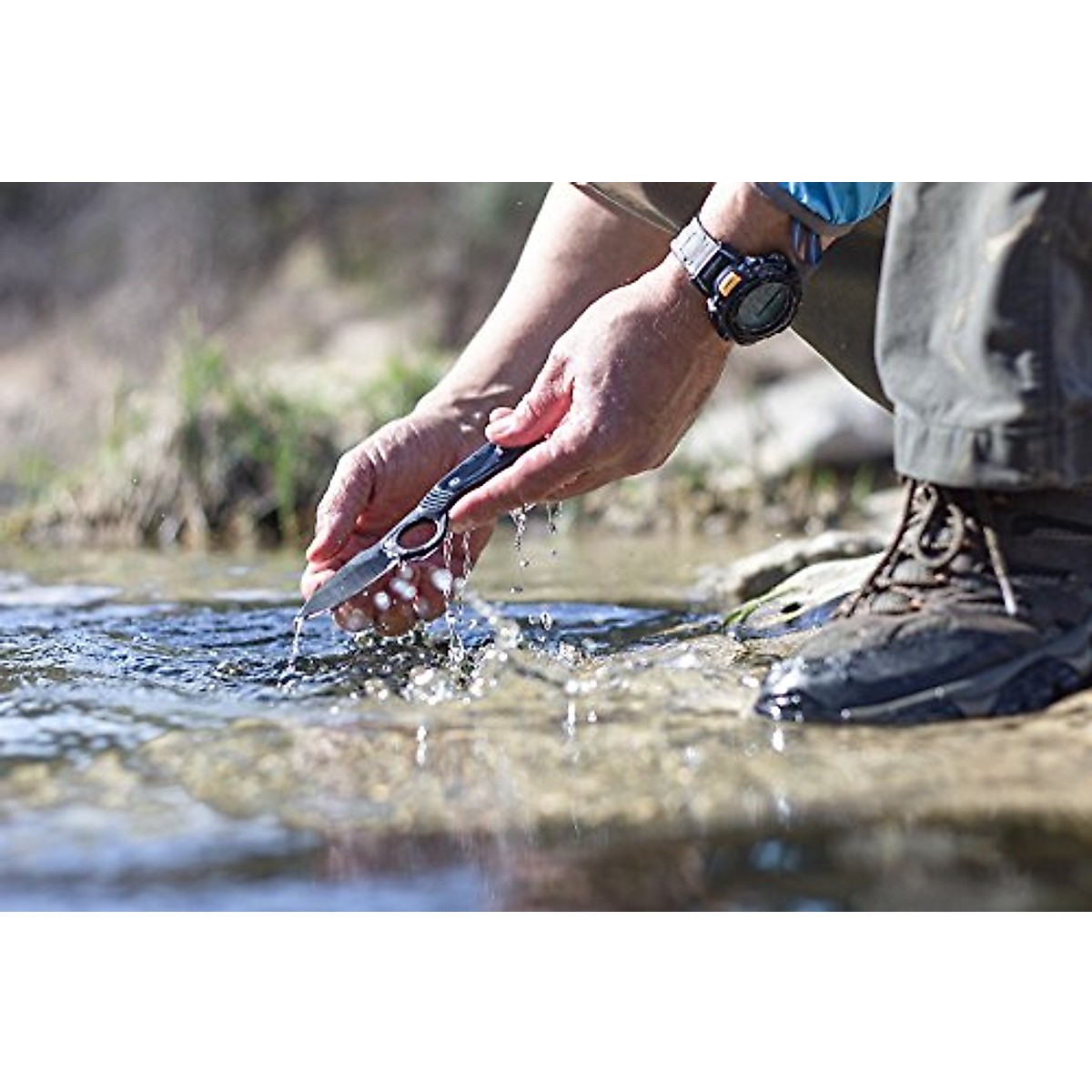12 Survivors BKE Fixed Blade Knife with Sheath, Blackened Finish