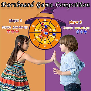 30” Halloween Decorations Witch Hat Party Favor, Large Halloween Toys Kids Dart Board Game, Halloween Party Supplies Indoor Outdoor Decor, Stocking Stuffers Christmas Birthday Gifts for Boys Girls