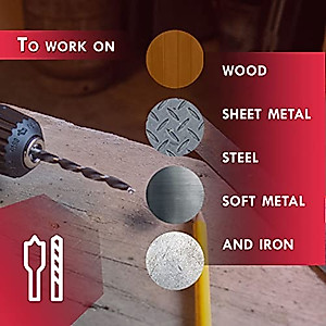 PROMAKER HSS Tip Metal Drill Bits 3/32 inch (10 PCs) for Metal, Steel, Cast Iron, Wood and Plastic 4241 PRO-HSSB123320