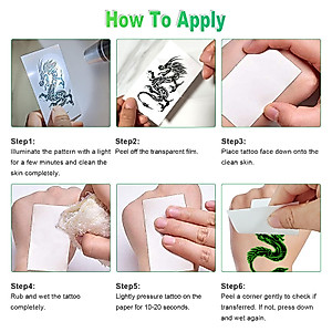 16 Sheets Luminous Dragon Phoenix Temporary Tattoos Glow in The Dark Dragon Birthday Party Decorations Supplies Favors for Kids Adults, Goodie Bag Fillers