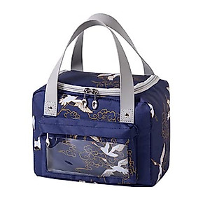 ISJ Co Large Insulated Waterproof Thermal Lunch Bag with Stainless Steel Utensils