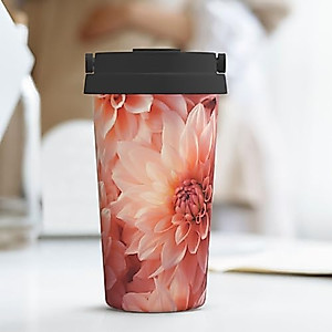 WANGXUEE Triangle Flower Print 500ml Stainless Steel Travel Tumbler Double Wall Vacuum Insulated Coffee Mug