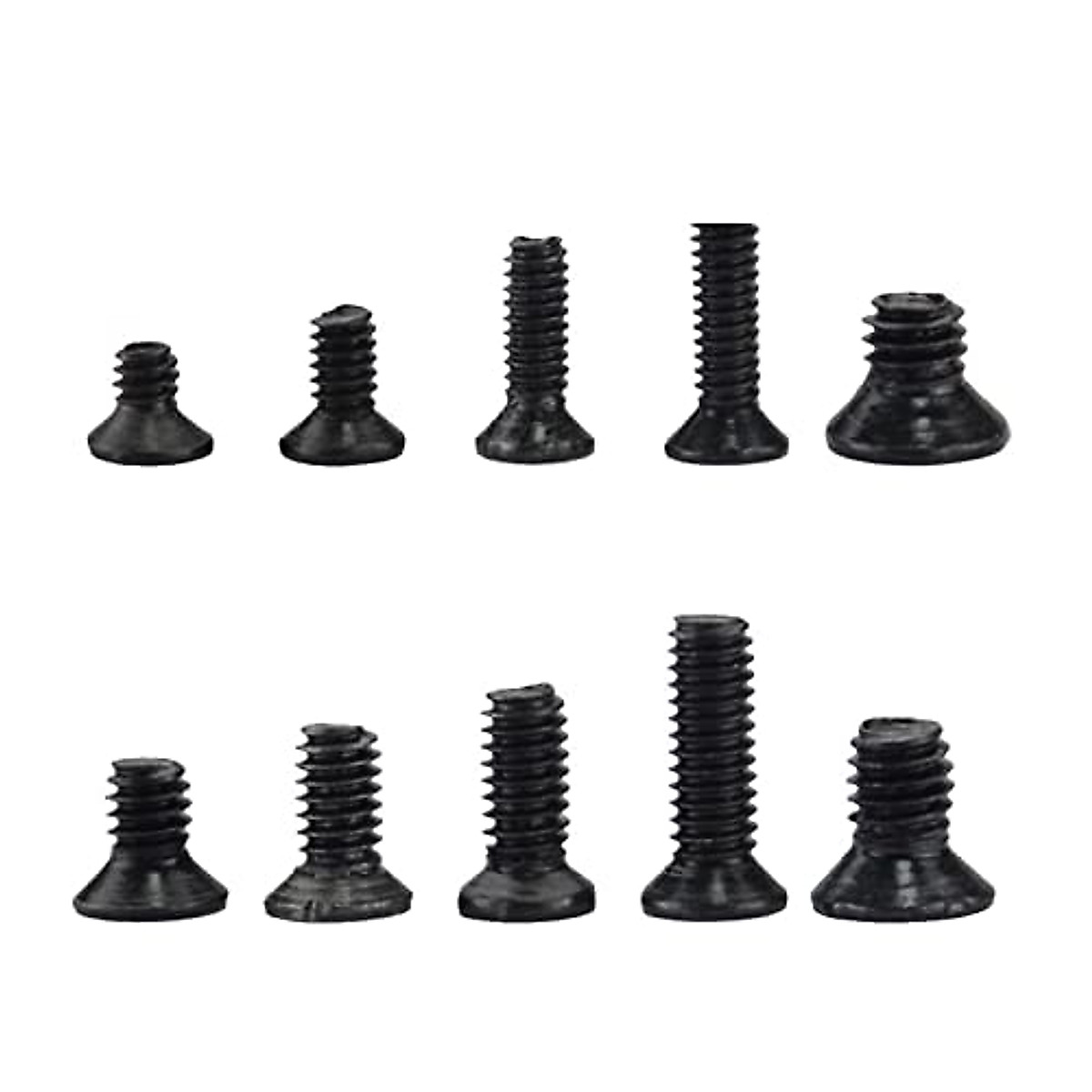 500Pcs M2 M2.5 M3 KM Screw Black Zinc Plated Flat Head Phillips Screws Laptop Notebook Computer Screws Set Kit Carbon Steel Screws Black zinc Plated