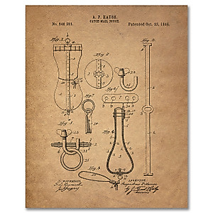 Mailman Patent Prints - Set of Four Postal Worker 8 X 10 Photos Vintage Wall Decor - Mail Person