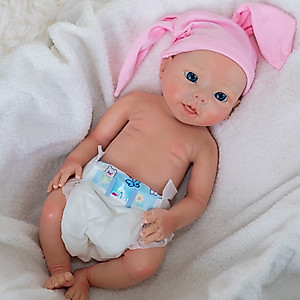 OCSDOLL 20inch Platinum Liquid Full Silicone Reborn Baby Dolls - 6.9Lbs, Lifelike Soft Silicone Newborn Baby Doll Girl，Not Vinyl Dolls,Weighted Realistic Newborn Silicone Full Body Dolls