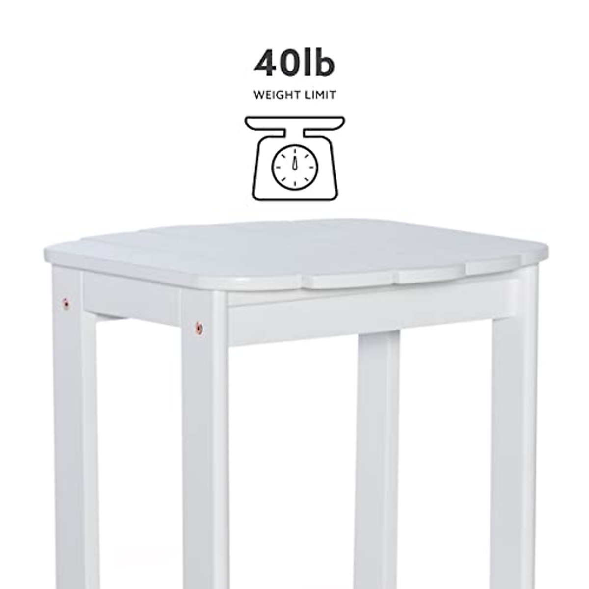 Linon Adirondack, White End Table, 18.5"D x 18.11"W x 18.11"H