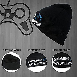 NDLBS Stocking Stuffers for Men Funny Gifts Gaming Socks Beanie Winter Hat Novelty Christmas Brithday for Teens Boys Men Him