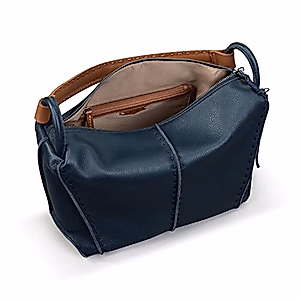 The Sak Los Feliz Hobo in Leather, Lined, Roomy Shoulder Purse, Indigo