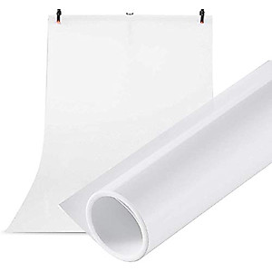 Meking PVC Backdrop 39x78Inch/100x200cm PVC Background Matte White & Black Photography Backgrounds White Vinyl Backdrop for Product Photo Video Photography Studio -Black/White