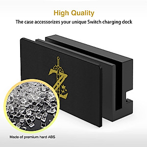 TIKOdirect Custom Faceplate Cover Compatible with Nintendo Switch Charging Dock, Hard PC Slim Shell Anti-Scratch [No Screwdriver Installation] for NS Docking Station, Black