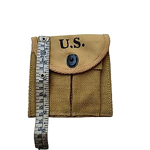 U.S WWII M1 Carbine Buttstock Ammo Ammunition Cartridge Magazine Pouch WW2 (Khaki)