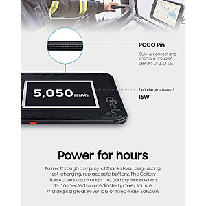 Samsung Galaxy Tab Active3 Water-Resistant 8” Rugged Tablet |64GB & WiFi - LTE (Unlocked) | Biometric Security (SM-T577UZKDXAA) Black (Renewed)