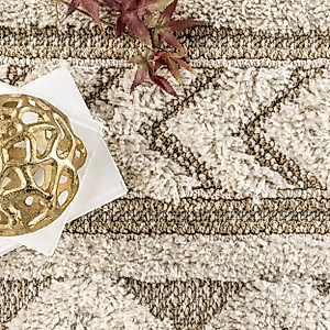nuLOOM Rebecca High Low Textured Shaggy Area Rug, 8x10, Beige