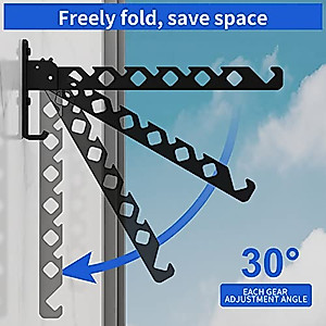 dancrul Wall Mounted Drying Rack Clothing Foldable for Laundry Room, Clothes Drying Rack Folding Indoor, Matte Black