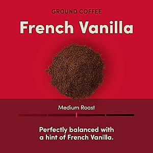 Tim Hortons French Vanilla, Flavored Roast Ground Coffee, Perfectly Balanced, Always Smooth, Made with 100% Arabica Beans, 12 Ounce Bag