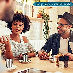 4 Pieces Stainless Steel Espresso Cups 2.7 oz 80 ml Double Wall Insulated Cups Heat Resistant Espresso Coffee Cups Unbreakable Stemless Tumbler Small Cup for Indoor or Outdoor Events Picnics Party