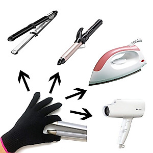 Lessmon Professional Heat Resistant Glove for Hair Styling Heat Blocking for Curling, Flat Iron and Curling Wand Suitable for Left and Right Hands, 1 Piece, Pink Edge