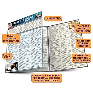 Robert's Rules Of Order QuickStudy Laminated Reference Guide (QuickStudy Business)