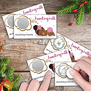 REWIDPARTY Baby Shower Scratch Off Party Game Cards（32 PCS） Activity for Bridal Baby Shower Festive Raffle Tickets Sleeping Baby Scratch Off Cards Christmas Thanksgiving Holiday Games Supplies （Girl）