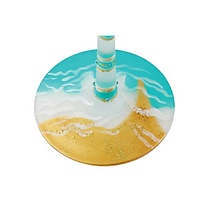 Enesco Designs by Lolita Eternal Tides Hand-Painted Artisan Wine Glass, 15 Ounce, Multicolor