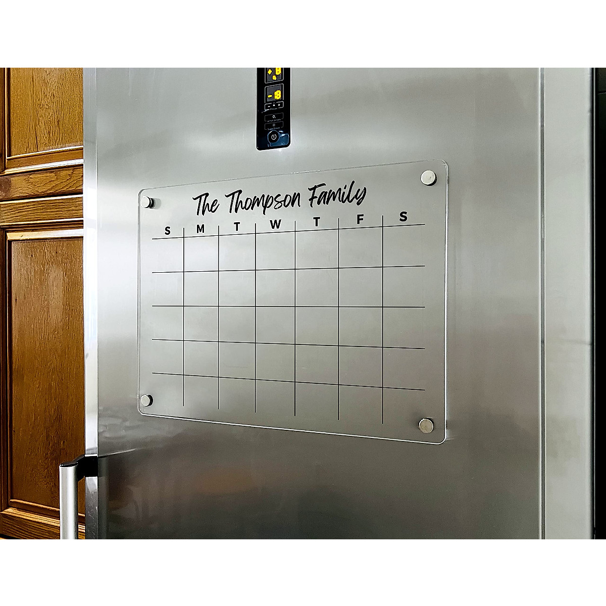 Magnetic Personalized Calendar 2024, Magnetic Fridge Calendar - Magnetic Monthly Acrylic Calendar - Acrylic Magnetic Kitchen Board - Kitchen Wall Decor