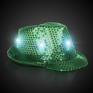 Windy City Novelties Glittering Green Sequin Fedora - St. Patrick's Day Party Hat for Celebrations & Stylish Nights Out