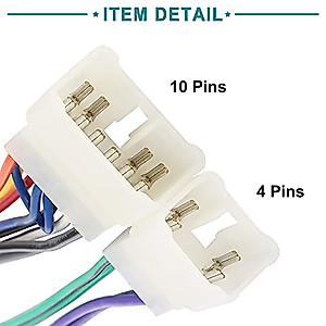 ACROPIX Car CD Player Wiring Harness Set Speaker Wire Adapter Fit for Toyota Camry White