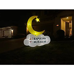 Inflatables Outdoor/Indoor Yard Decorations for Muslim/Islamic Holidays, Inflatable Ramadan & Eid Mubarak, Sheep for Eid ul Adha, Mosque/Masjid, & Muslim Boy & Girl (Ramadan & Eid Mubarak)