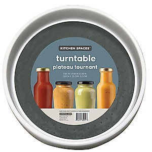 Kitchen Spaces Non-Skid Lazy Susan Pantry/Cabinet Turntable Organizer, Gray, Standard, (3061A12-AMZ)