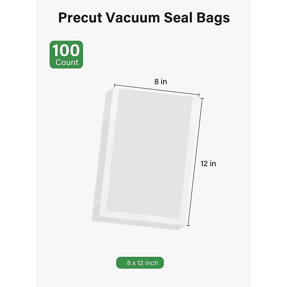 Kootek Vacuum Sealer Bags for Food, 100 Quart 8" x 12" Vacuum Seal Bags, Commercial Grade, BPA Free, Pre Cut Freezer Bags for Food Storage, Meal Prep or Sous Vide