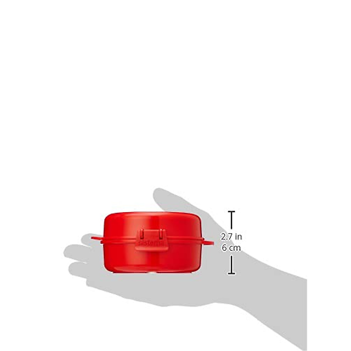 Sistema Microwave Egg Cooker and Poacher with Steam Release Vent, Dishwasher Safe, 9.16-Ounce, Red