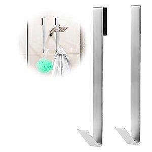 Qianyu 2 Pack 10 Inch Shower Door Hooks Towel Hooks for Bathrooms Extended Heavy Duty Drilling-Free Shower Robe Hook Suitable for Frameless Glass Shower Door Over The Door Towel Rack