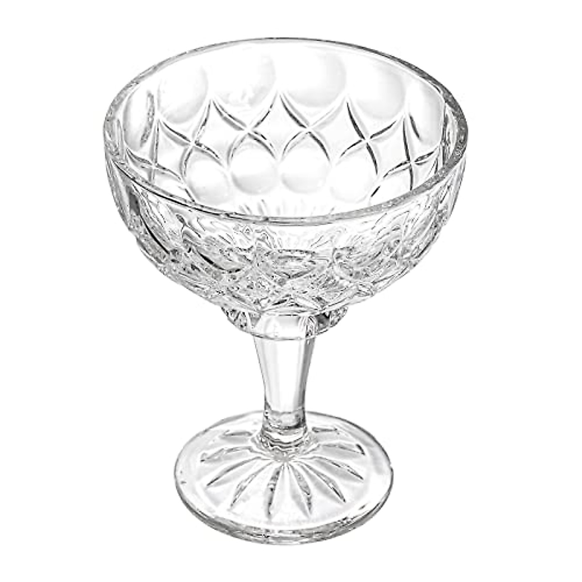 Dicunoy 6 Pack Glass Ice Cream Bowls, 8 OZ Footed Dessert Cups, Clear Crystal Mousse Dishes, Coupe Salad Bowls for Fruit, Sundae, Snack, Cocktail, Condiment, Trifle, Individual Serving