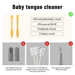 Phanpy Baby Toothbrush, Silicone Baby Tongue Cleaner Newborn, Infant Toothbrush 0-6 Months and 6 to 12 Months, Baby First Toothbrush, Oral Cleaner, Baby Mouth Cleaner