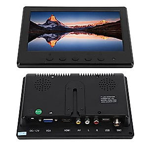 7inch Computer Monitor, 1024x600 1080P TFT LCD HD Color Gaming Display Screen Compatible with VGA, AV, BNC, USB, DC Input Interface, Built in Speakers, for Car, RV