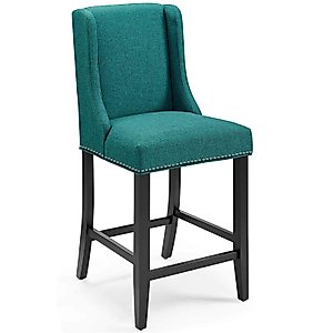 Modway Baron Fabric Upholstered Dining Counter-Height Bar Stool in Teal
